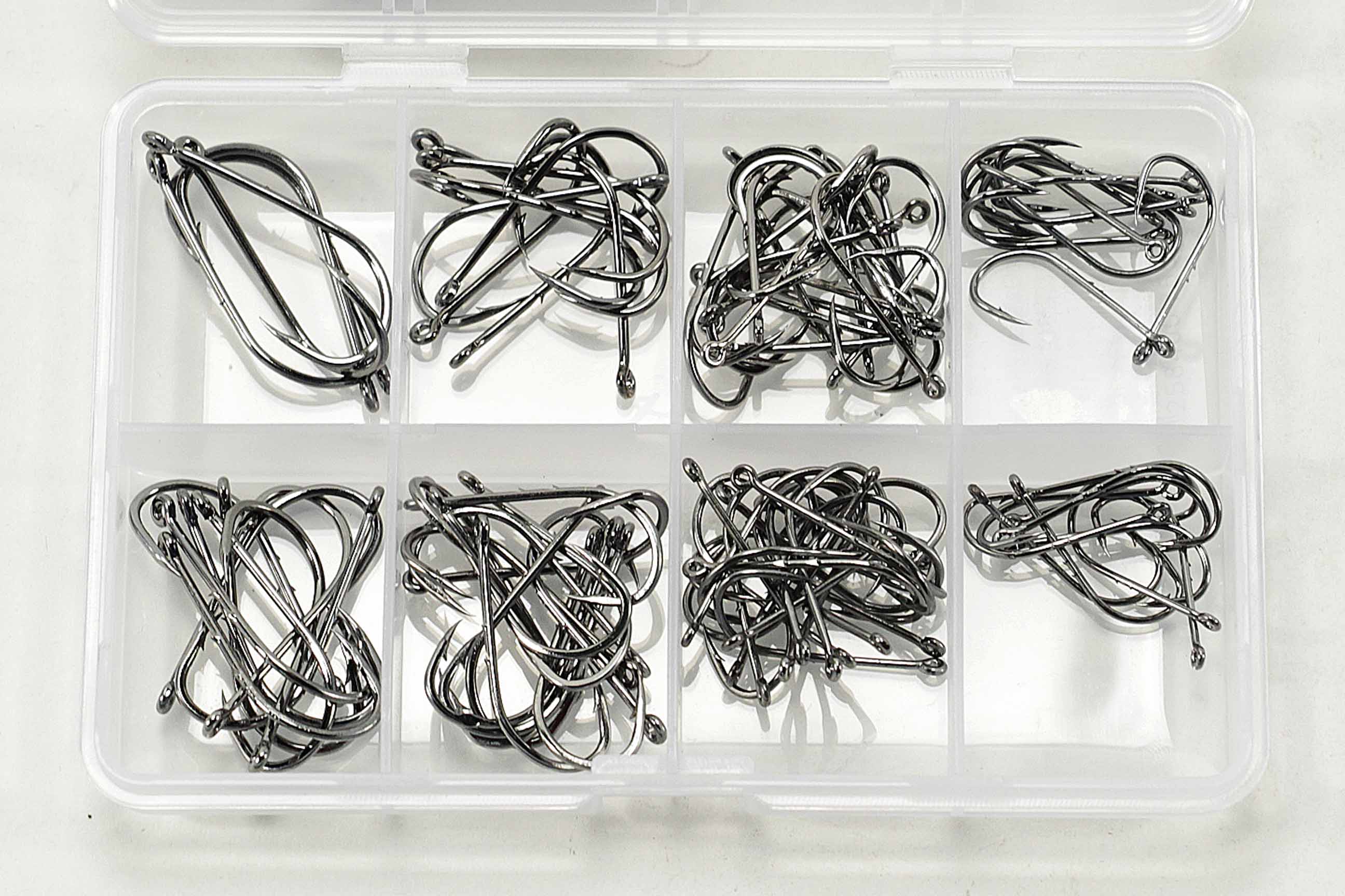 100 St. Angelhaken mit Öse new Einzelhaken GR Haken Fischhaken scharf | eBay